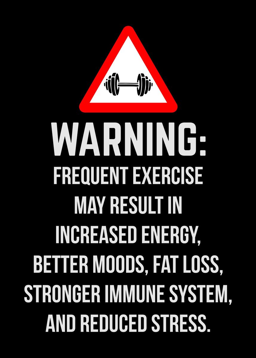 'Workout Warning' Poster, picture, metal print, paint by albran karan ...