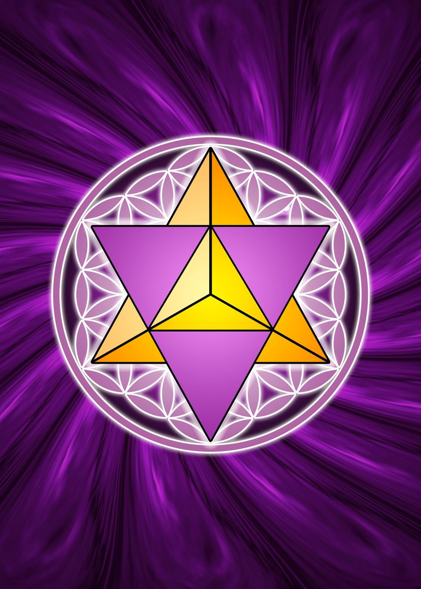 'Merkaba and Flower of Life' Poster, picture, metal print, paint by ...