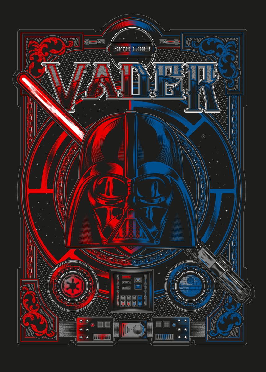 'Vader Badge' Poster, picture, metal print, paint by Star Wars | Displate