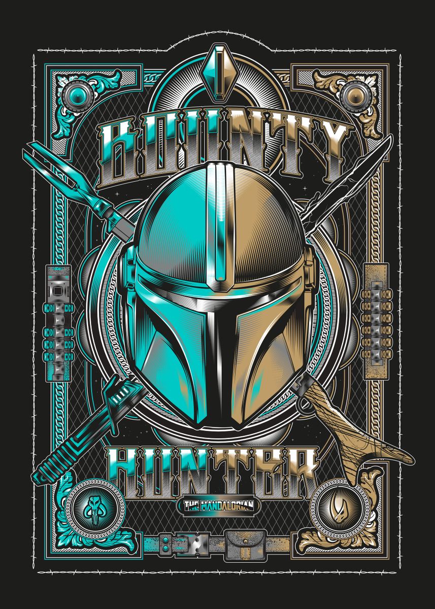 'Mandalorian Badge' Poster, picture, metal print, paint by Star Wars ...