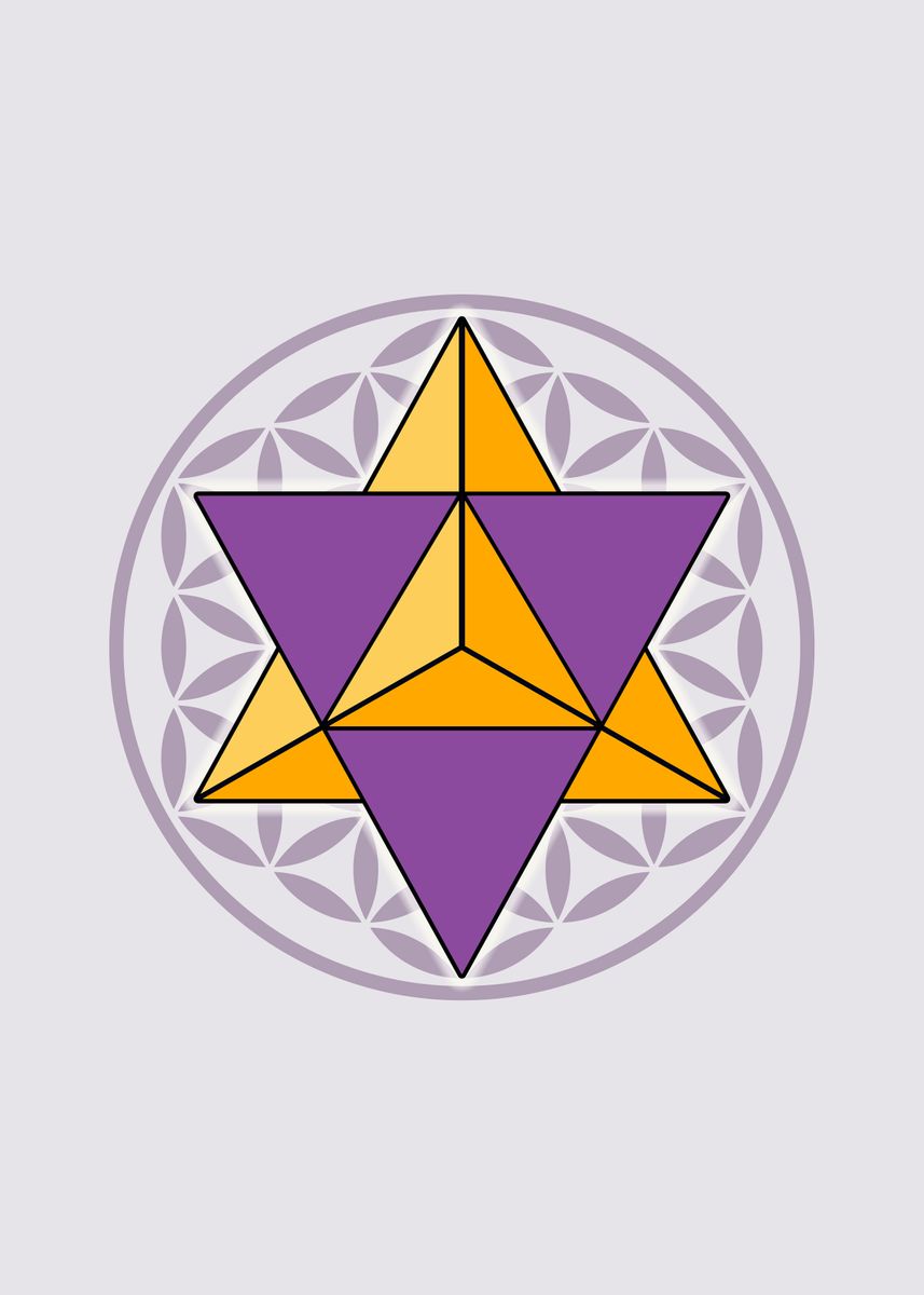 'Merkaba and Flower of Life' Poster by Gaspar Avila | Displate
