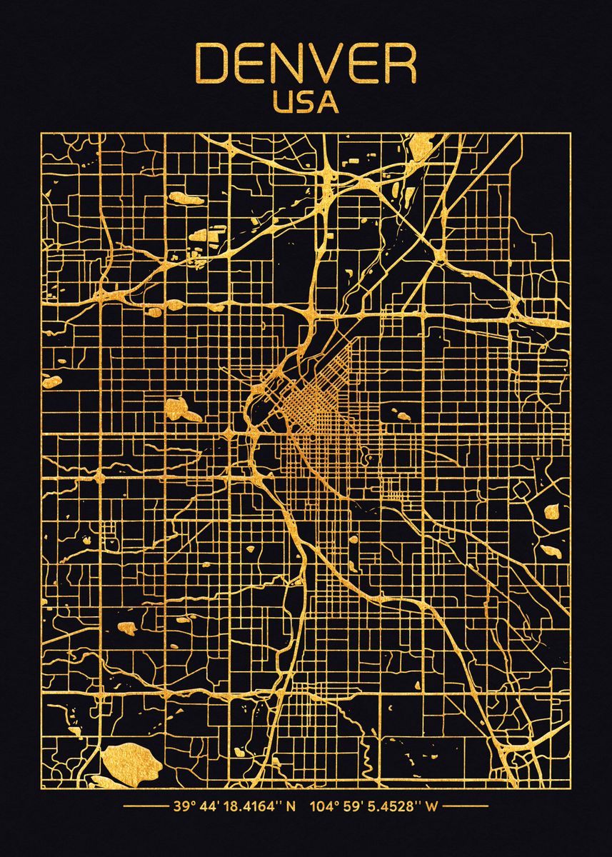 'Denver CO USA' Poster, picture, metal print, paint by Denis Siggers ...