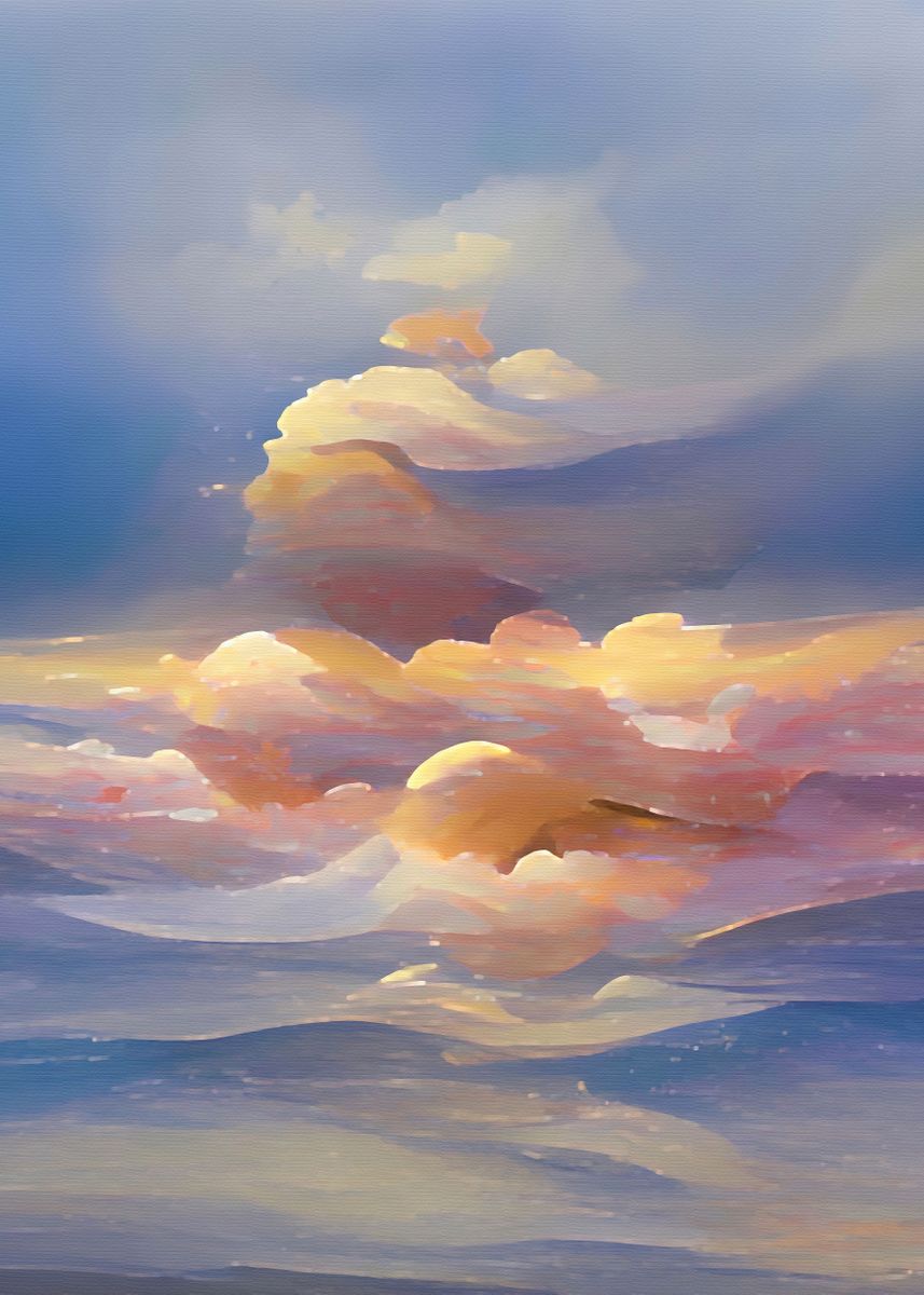 'Abstract magic clouds' Poster, picture, metal print, paint by MCAshe ...