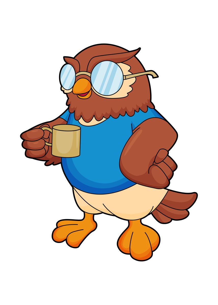 'Owl Coffee Mug' Poster, picture, metal print, paint by Markus Schnabel ...