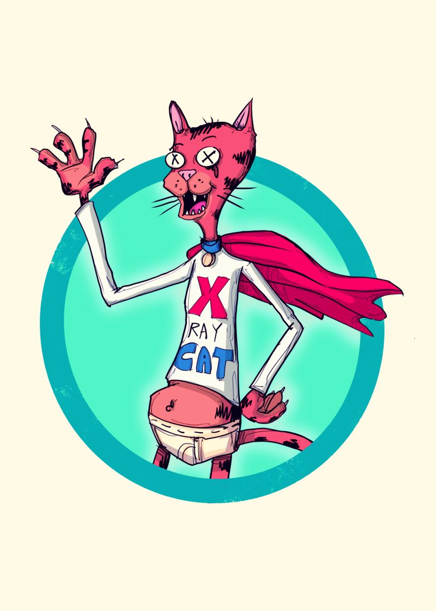 'X Ray Cat' Poster by LVB Art | Displate