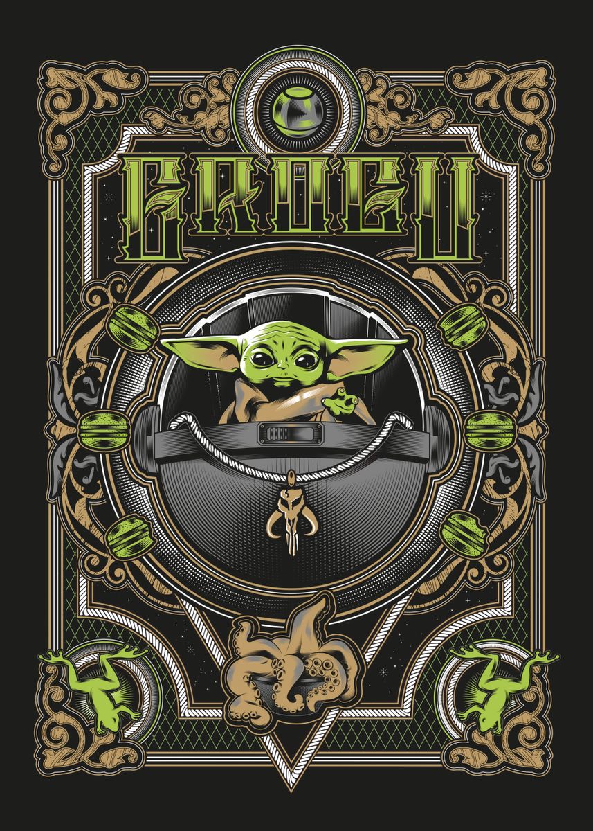 'Grogu Badge' Poster, picture, metal print, paint by Star Wars | Displate