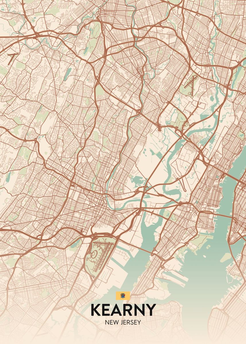 'Kearny NJ' Poster, picture, metal print, paint by IMR Designs | Displate