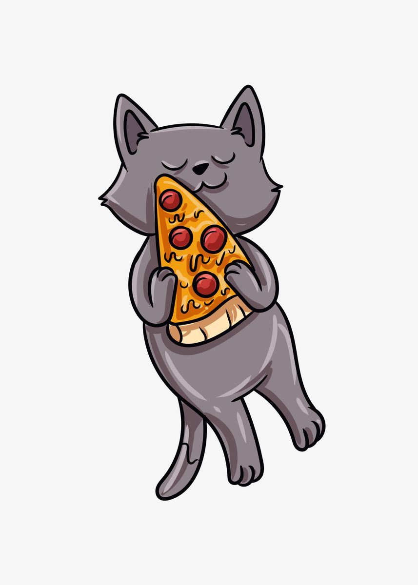 'Cat Pizza Gift Idea' Poster by Hexor | Displate