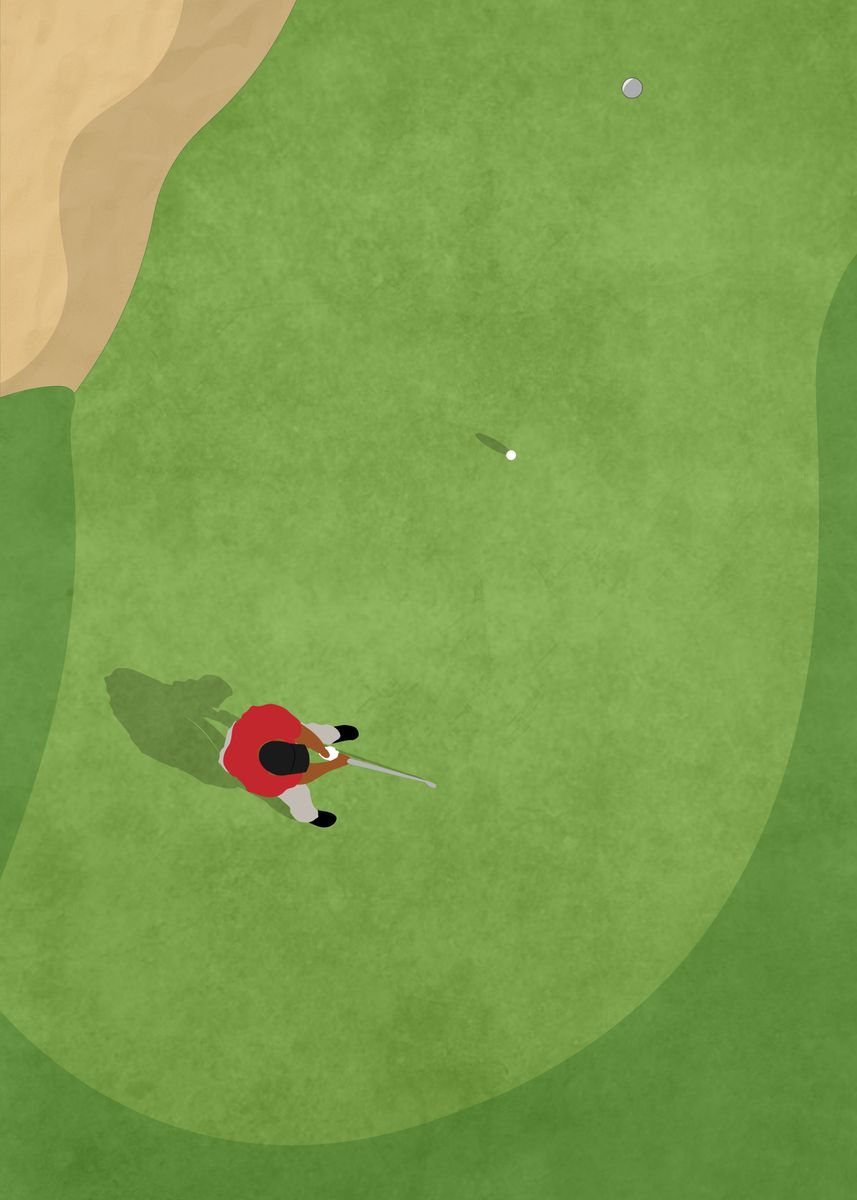 'Golf Putt Birdie' Poster, picture, metal print, paint by Alo | Displate