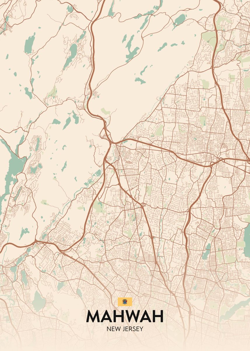 'Mahwah NJ' Poster, picture, metal print, paint by IMR Designs | Displate