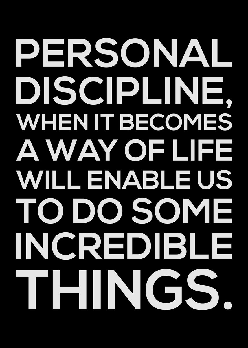 'Personal Discipline' Poster, picture, metal print, paint by albran ...