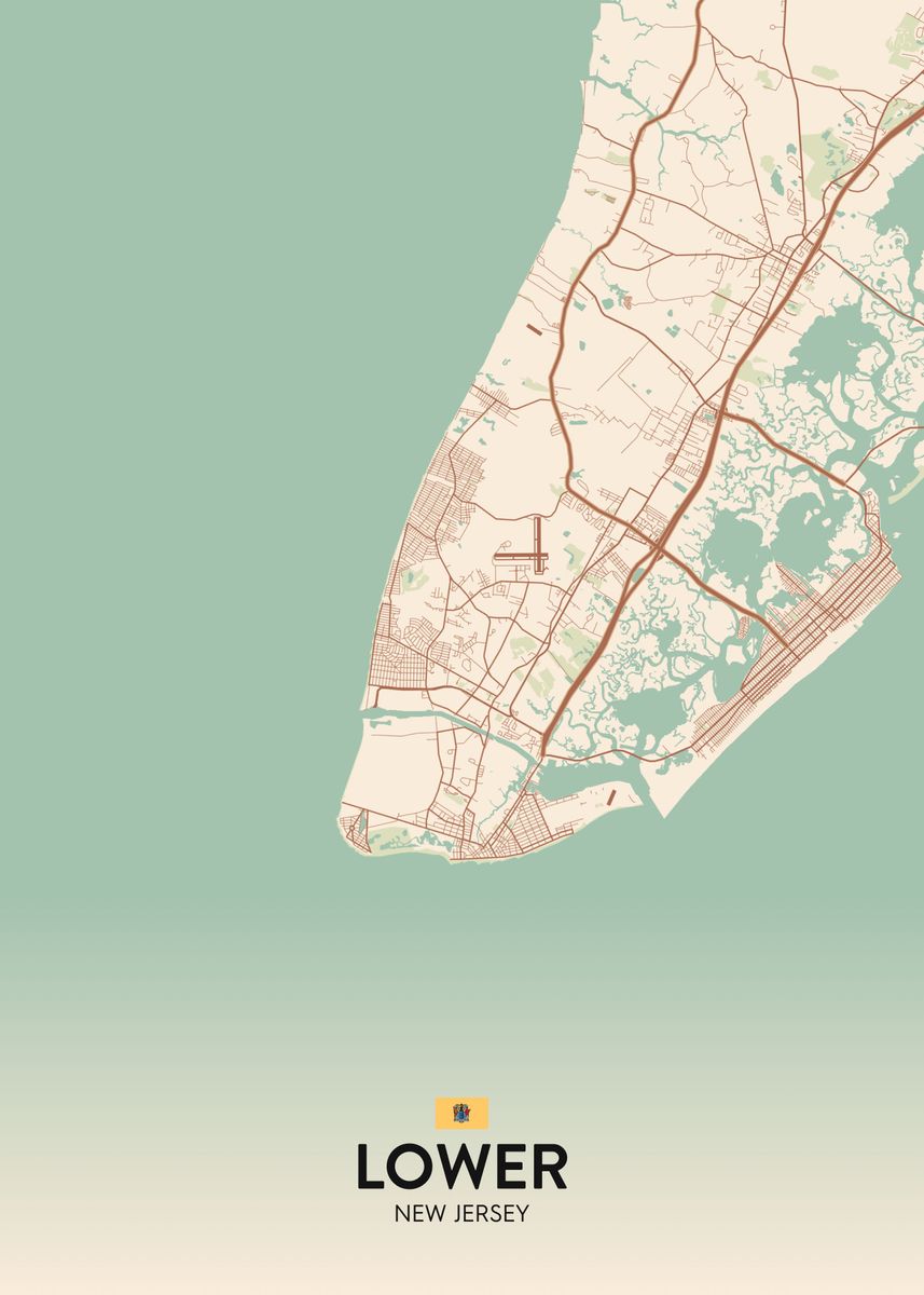 'Lower NJ' Poster, picture, metal print, paint by IMR Designs | Displate