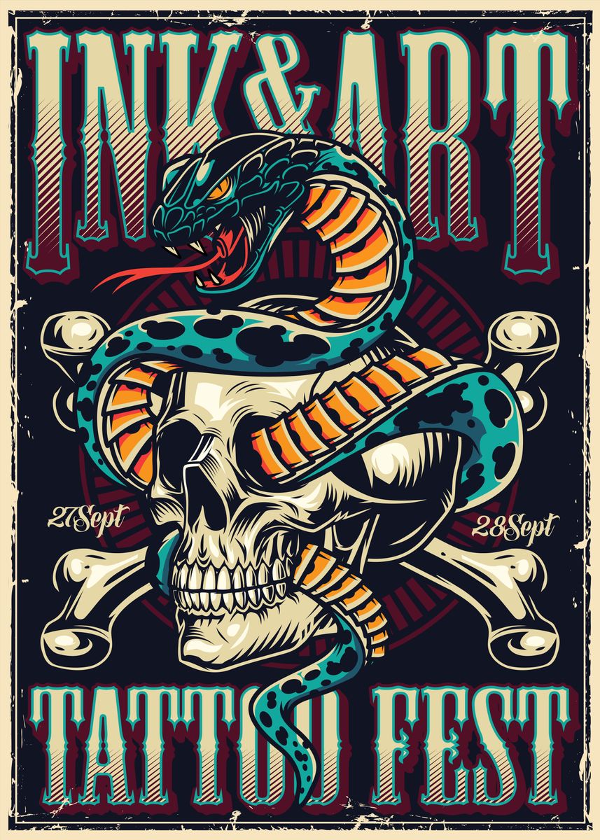 'Tattoo Fest Convention Ink' Poster, picture, metal print, paint by ...