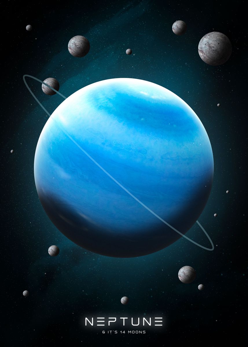 'Planet Neptune' Poster, picture, metal print, paint by Jon Alderman ...