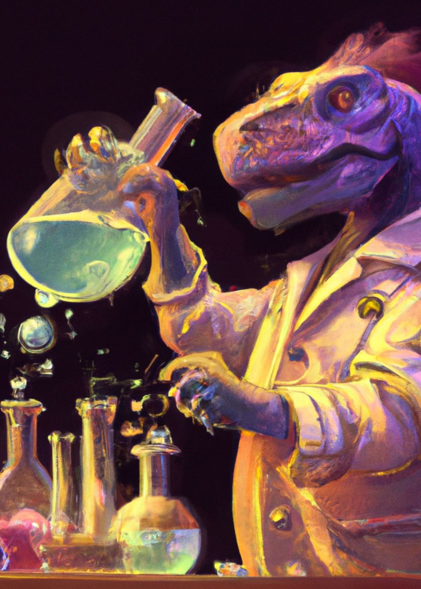 'Mad Scence Dino TRex' Poster, picture, metal print, paint by Official ...