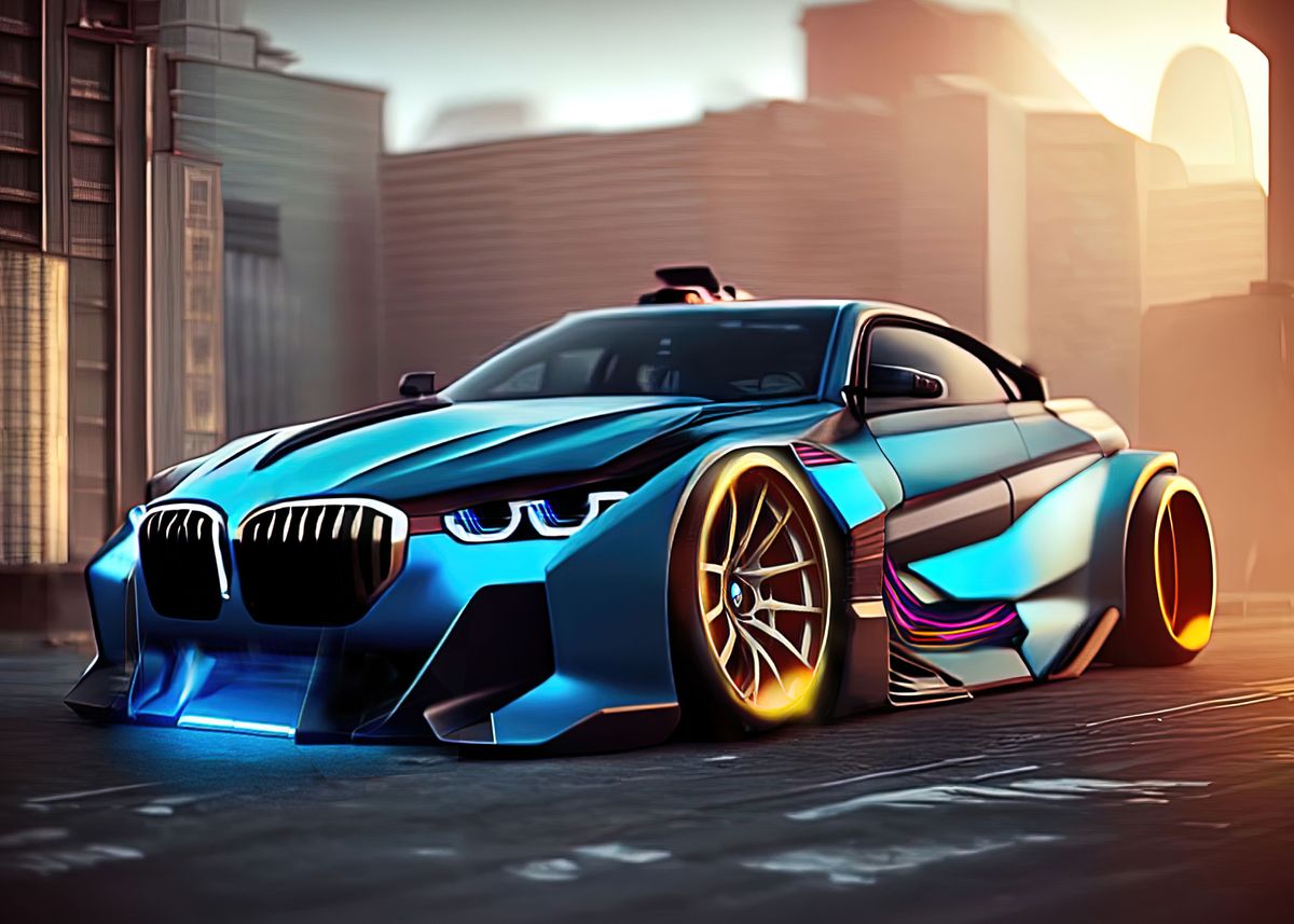 'Widebody Cyberpunk Car' Poster by Psychedelic Astronaut | Displate