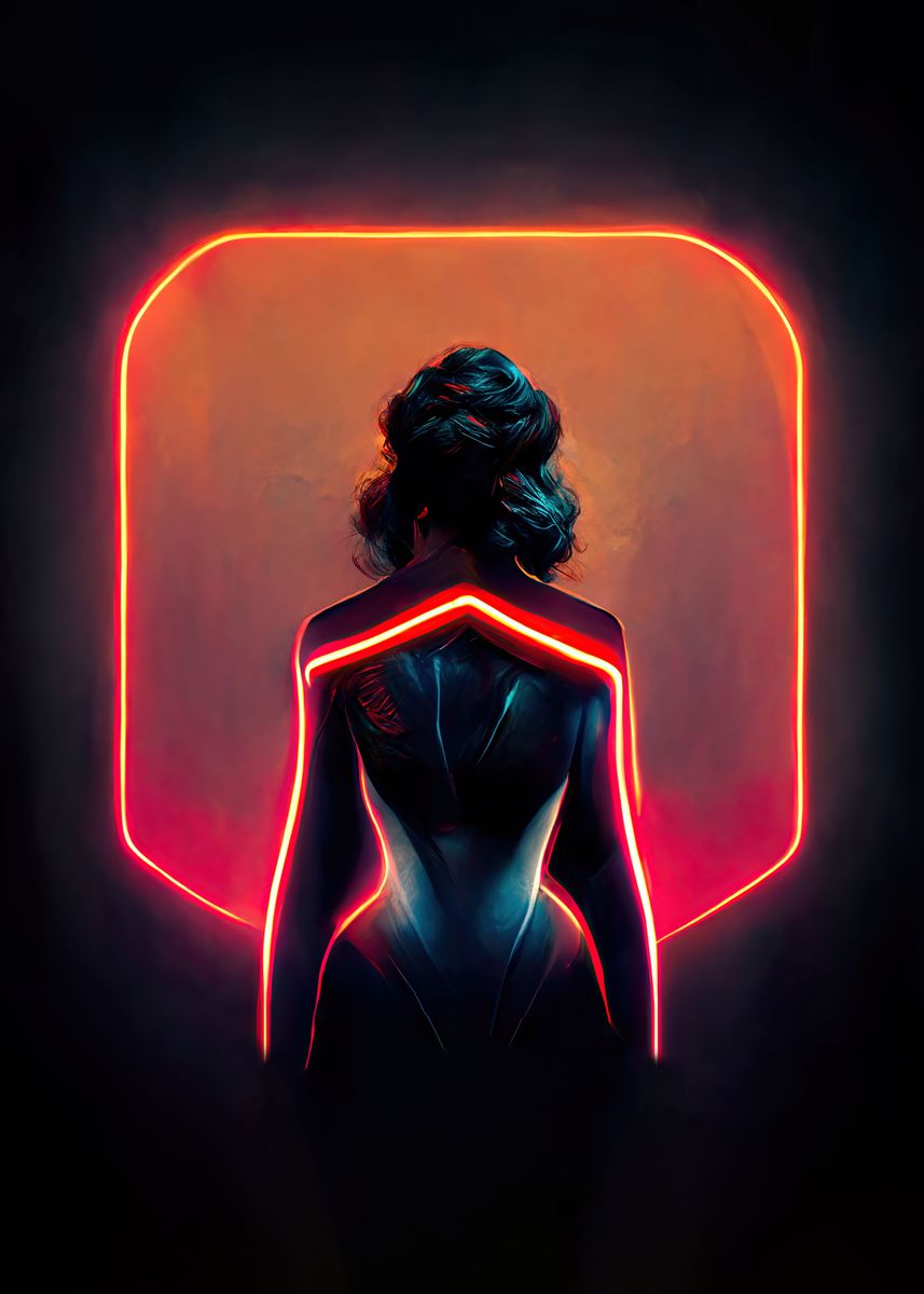 'The Neon Woman' Poster by AiRym Art | Displate