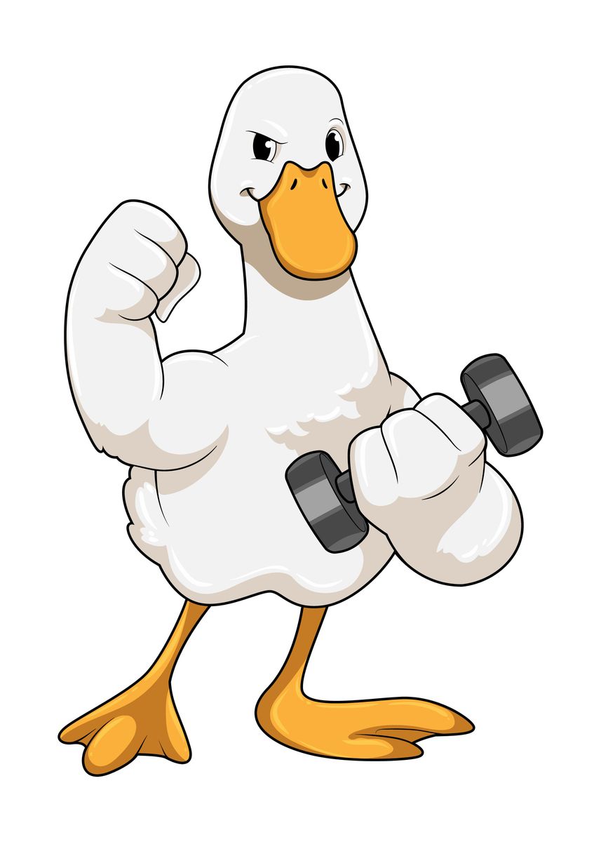 'Duck Bodybuilding Dumbbell' Poster by Markus Schnabel | Displate