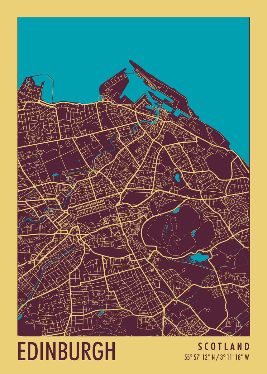 'Edinburgh' Poster, picture, metal print, paint by Miracle Studio ...