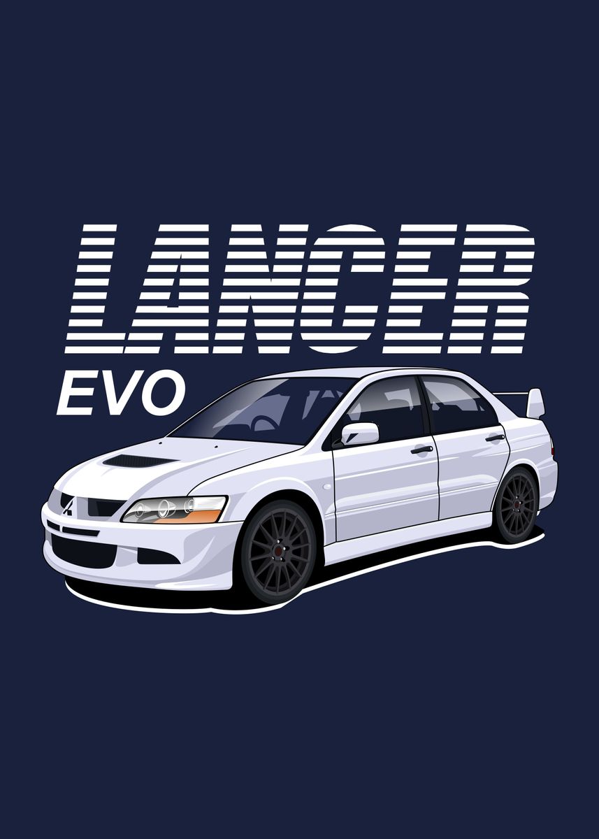 'Lancer Evo JDM Cars' Poster, picture, metal print, paint by Beautiful ...