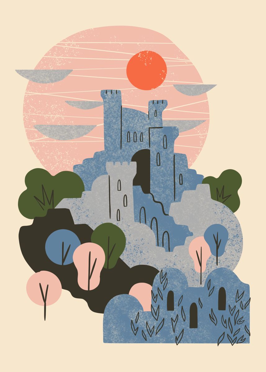 'Blue Castle' Poster, picture, metal print, paint by Renea L Thull ...