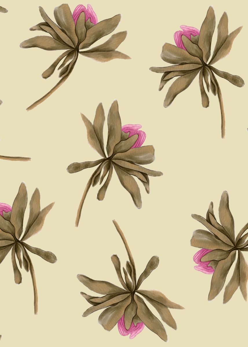 'Aster Flower Pattern 07' Poster by Aloke Design | Displate