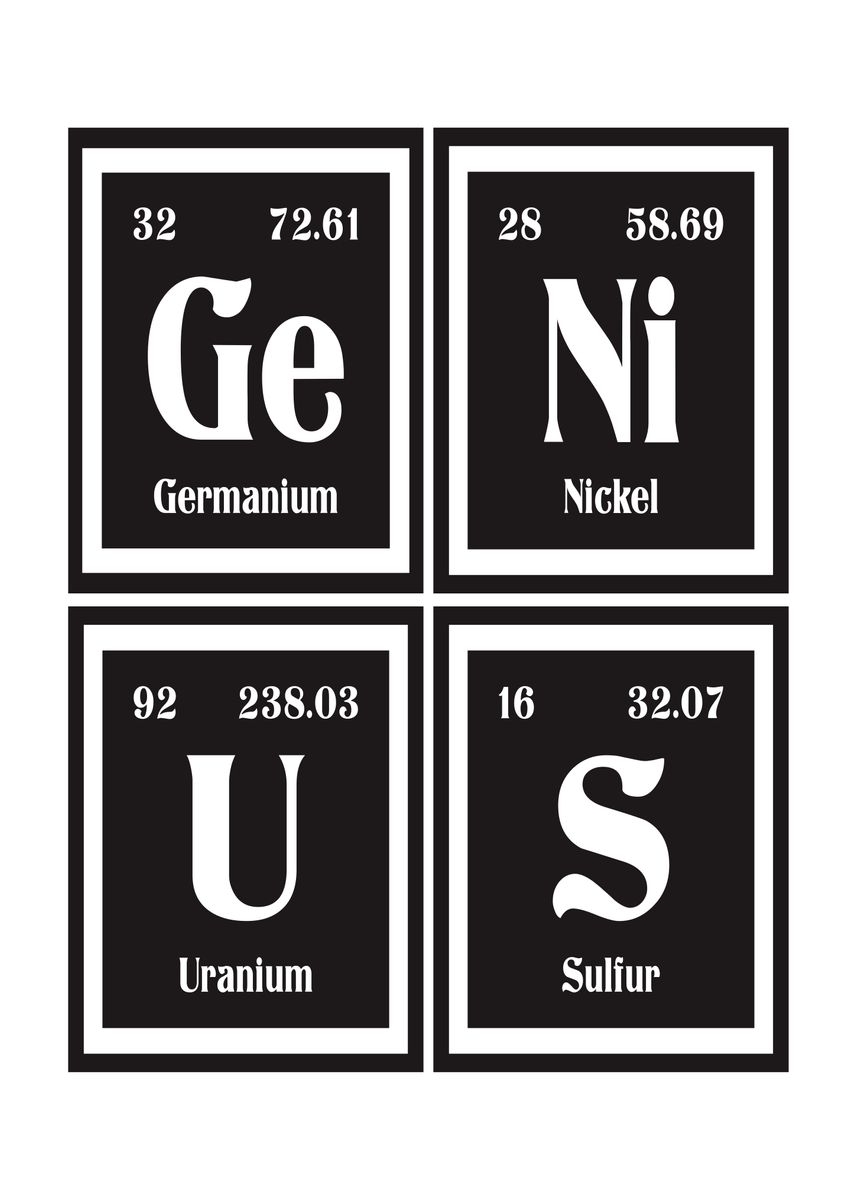 'Element of Genius' Poster, picture, metal print, paint by Maozva ...
