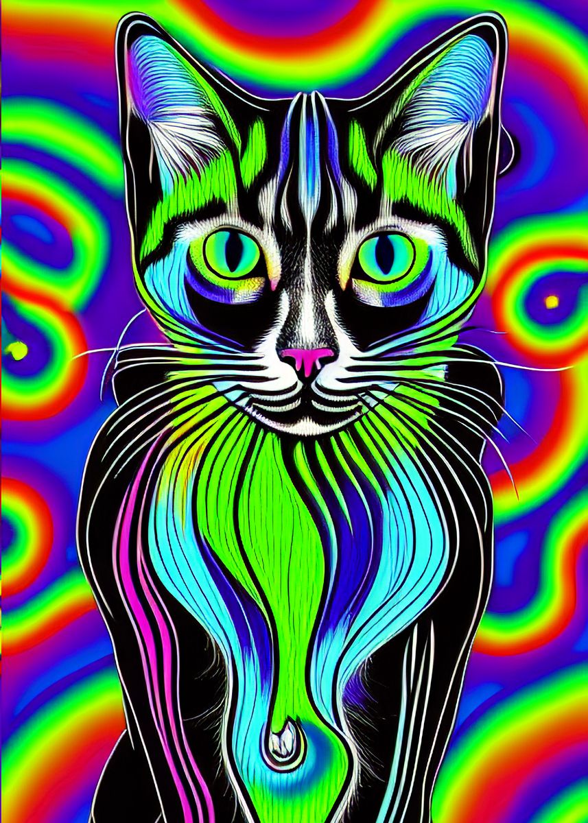 'The Wise Old Cat' Poster, picture, metal print, paint by Chris ...