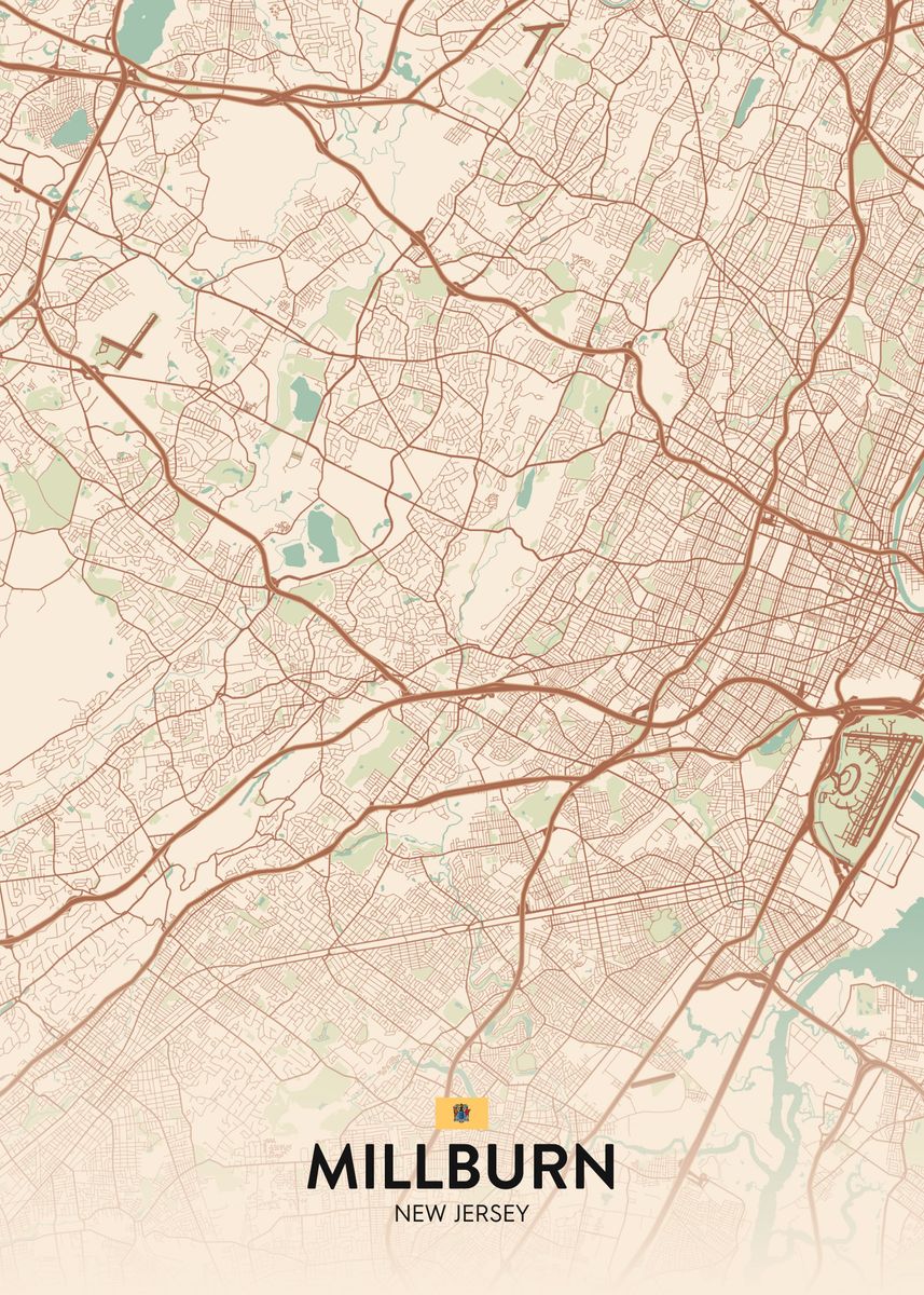 'Millburn NJ' Poster, picture, metal print, paint by IMR Designs | Displate