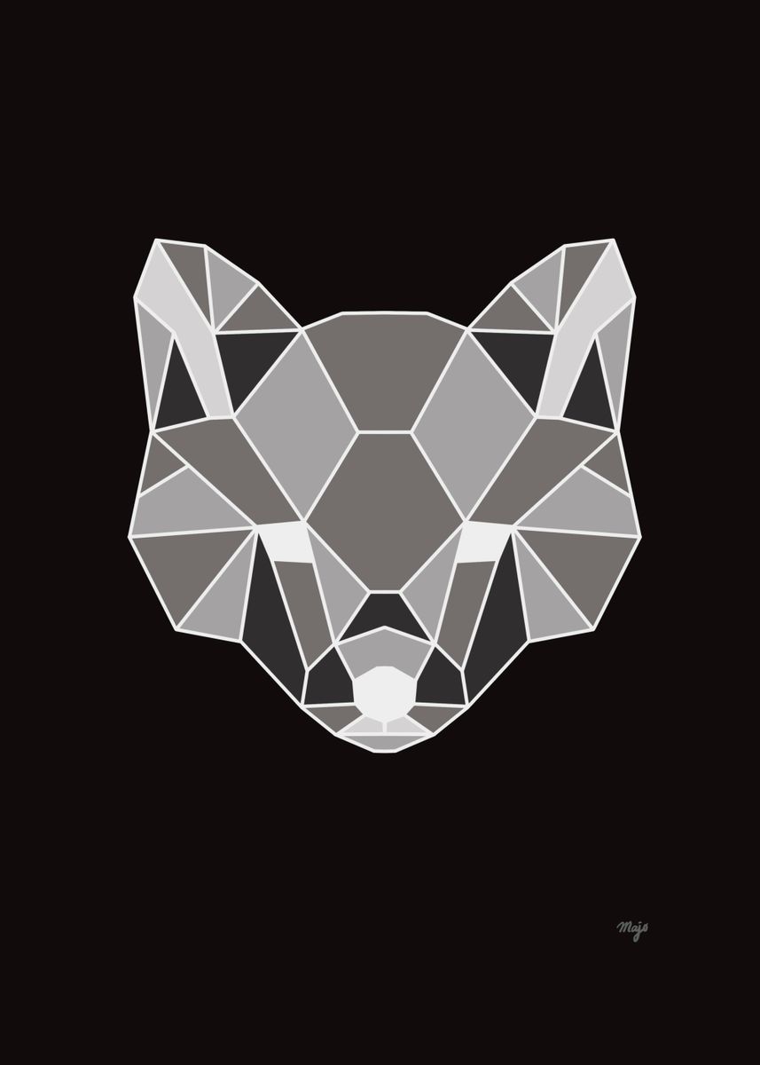 'Fox Black ' Poster by Majo Art | Displate