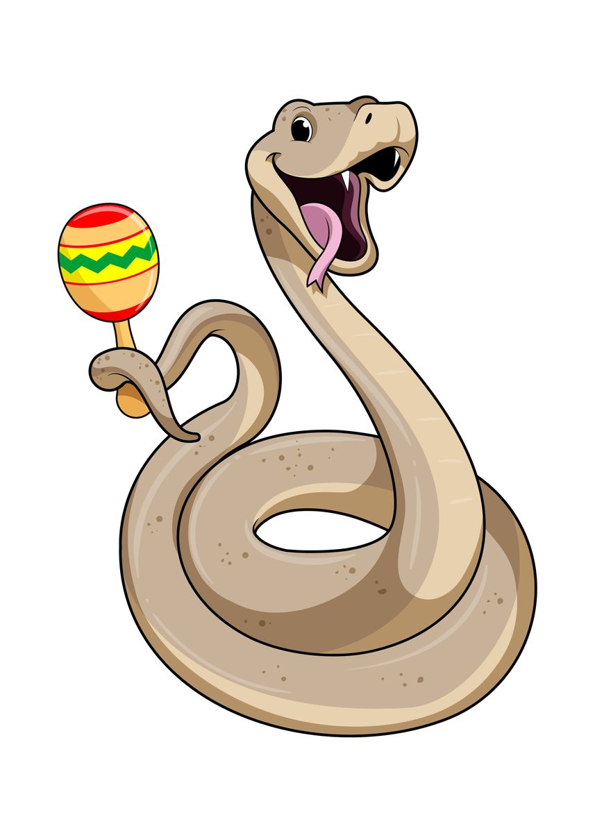 'Snake Musician Maracas' Poster by Markus Schnabel | Displate