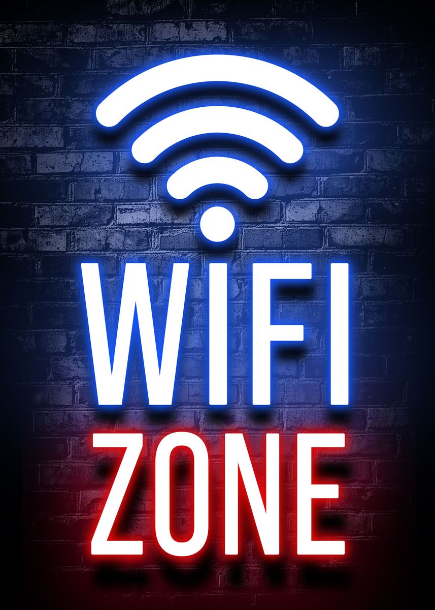 'Wifi zone internet' Poster, picture, metal print, paint by Kitty Kit | Displate