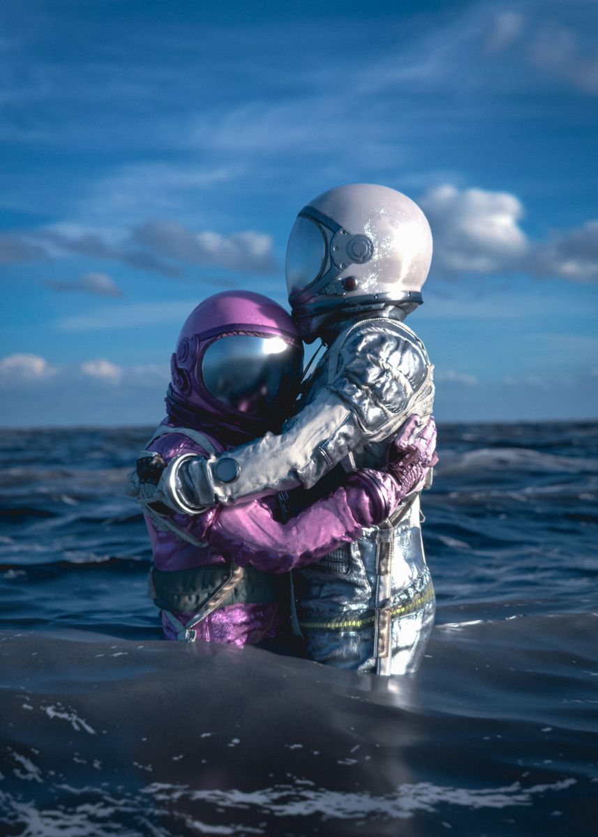 'Love in Ocean' Poster, picture, metal print, paint by Alem Coksa ...