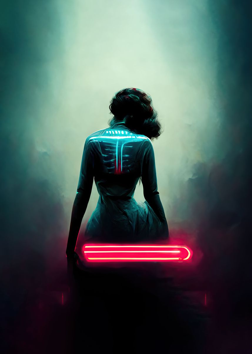'The Neon Woman 05' Poster, picture, metal print, paint by AiRym Art ...