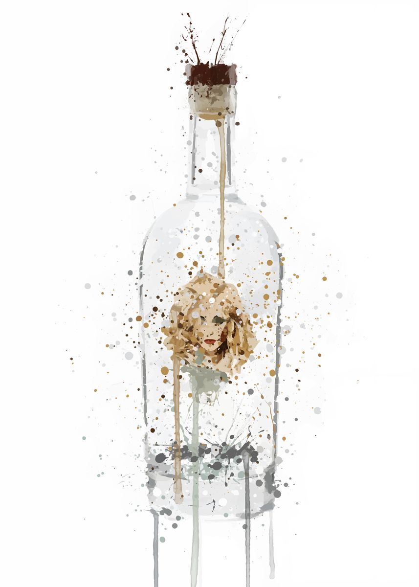 'Gin Bombshell' Poster, picture, metal print, paint by Izu | Displate