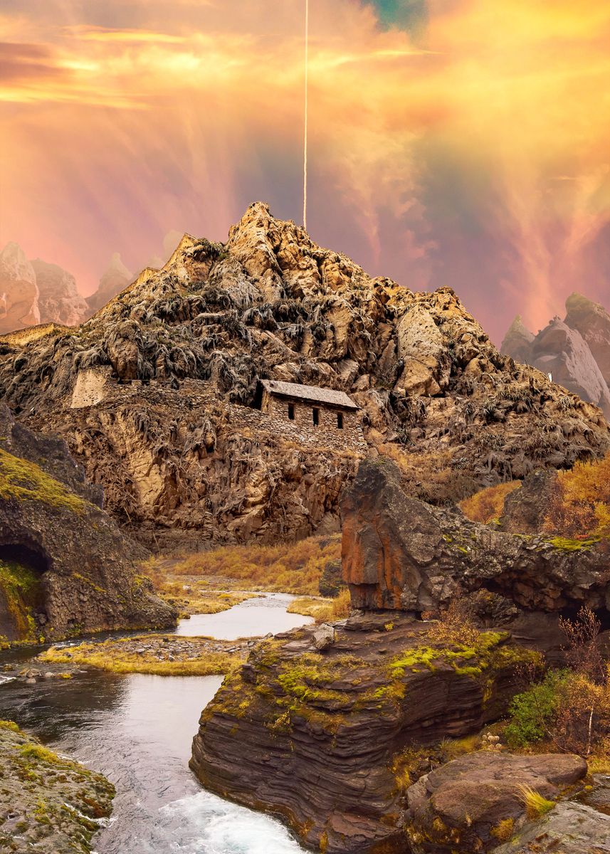 'Mountain House' Poster by Shaheen Khan | Displate