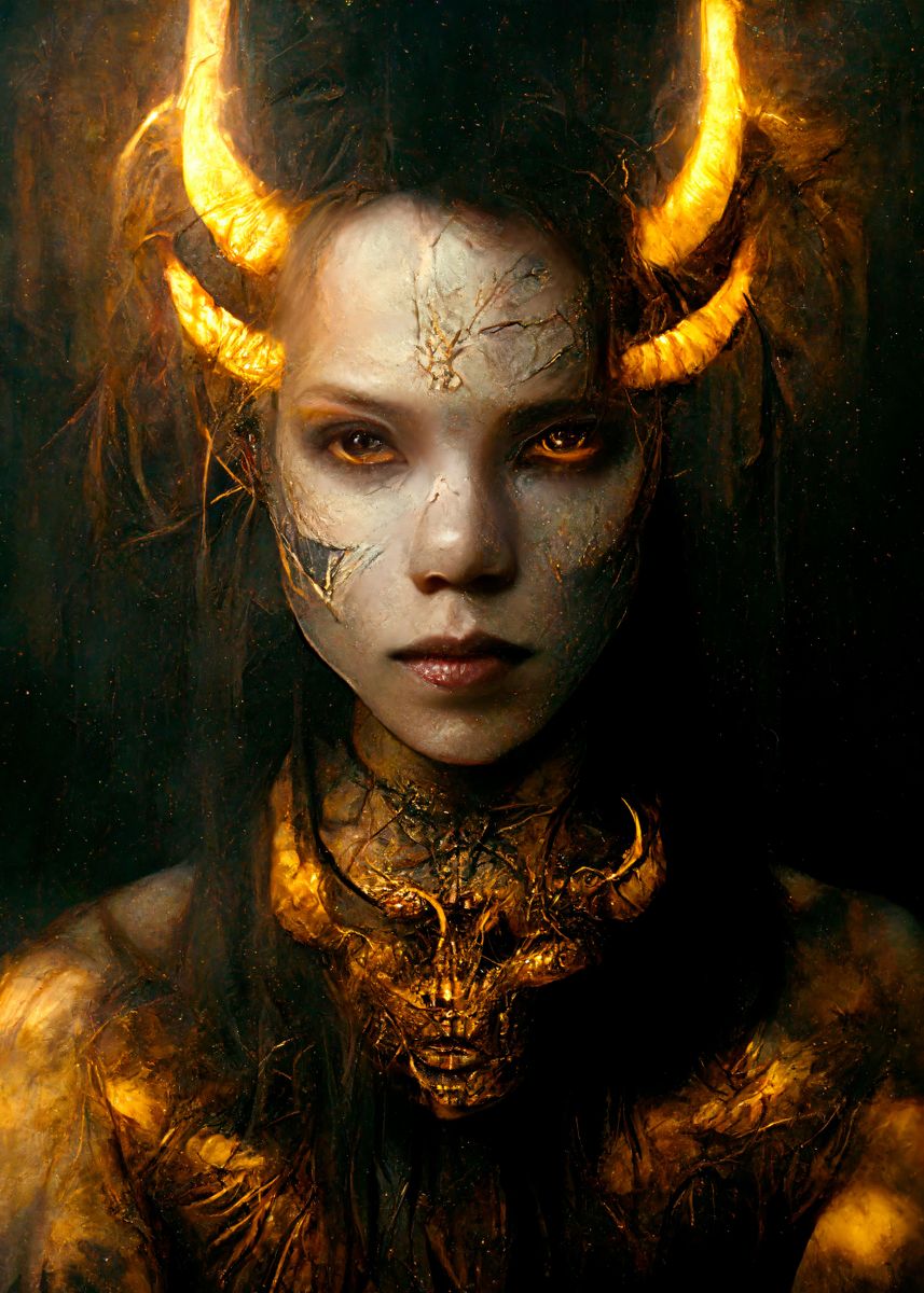 'Golden Demon 02' Poster, picture, metal print, paint by Tim | Displate