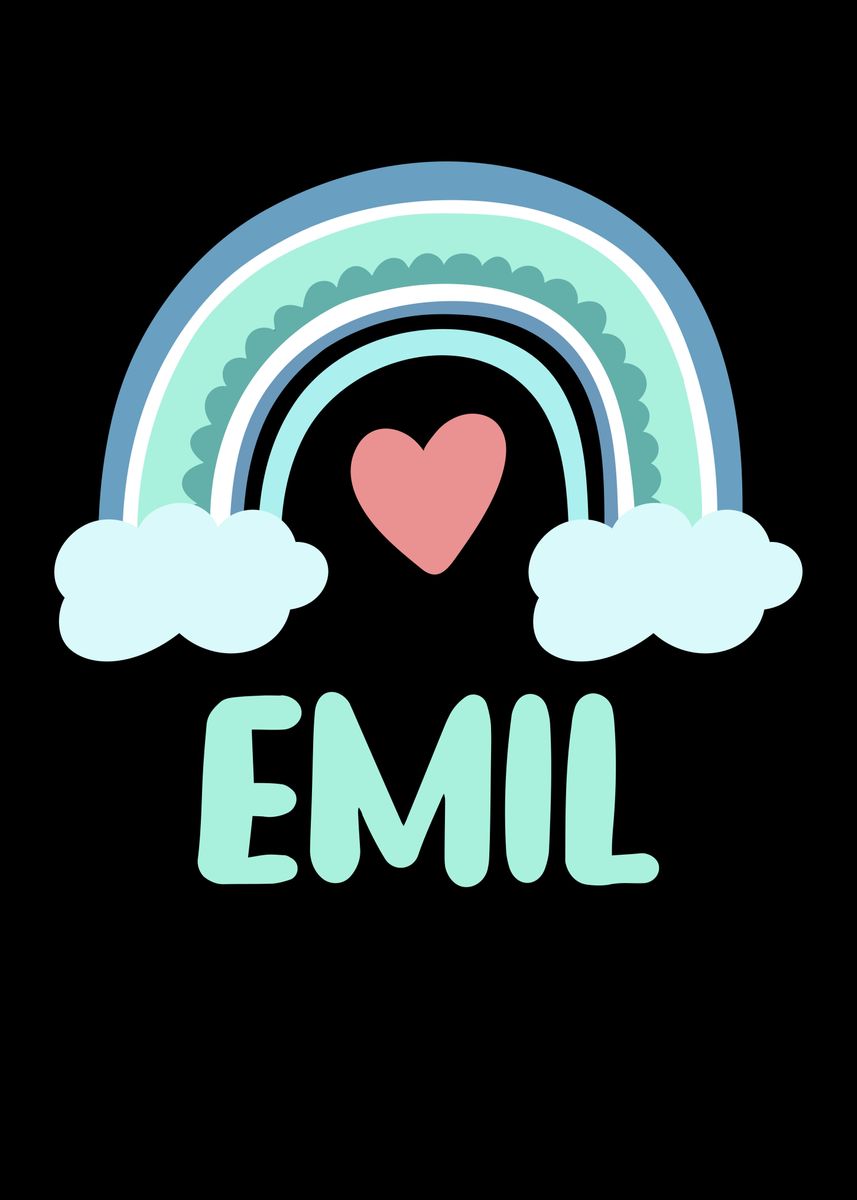 'Emil Name Rainbow Baby' Poster, picture, metal print, paint by schmugo ...
