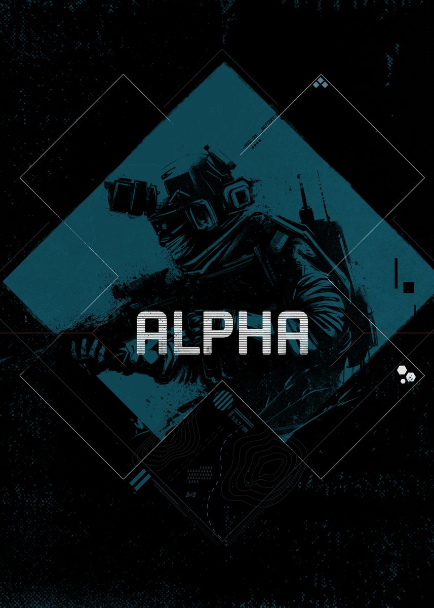 'Blue Alpha' Poster, picture, metal print, paint by Call of Duty | Displate
