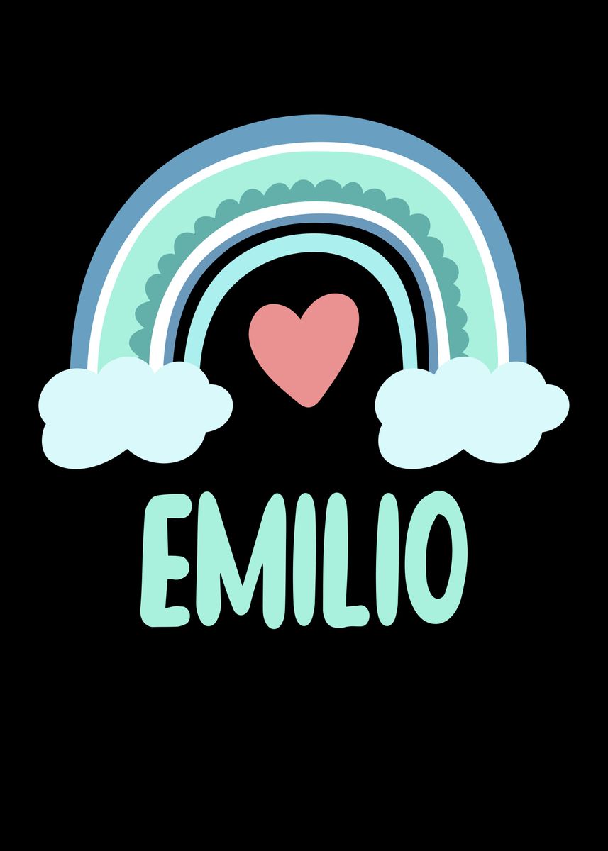 'Emilio Name Rainbow Baby' Poster, picture, metal print, paint by ...