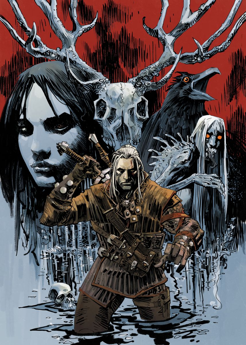 'Witcher Dark Horse Cover' Poster, picture, metal print, paint by ...
