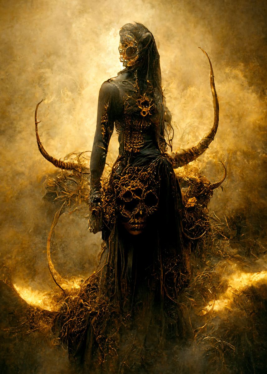 'Golden Demon 01' Poster, picture, metal print, paint by Tim | Displate