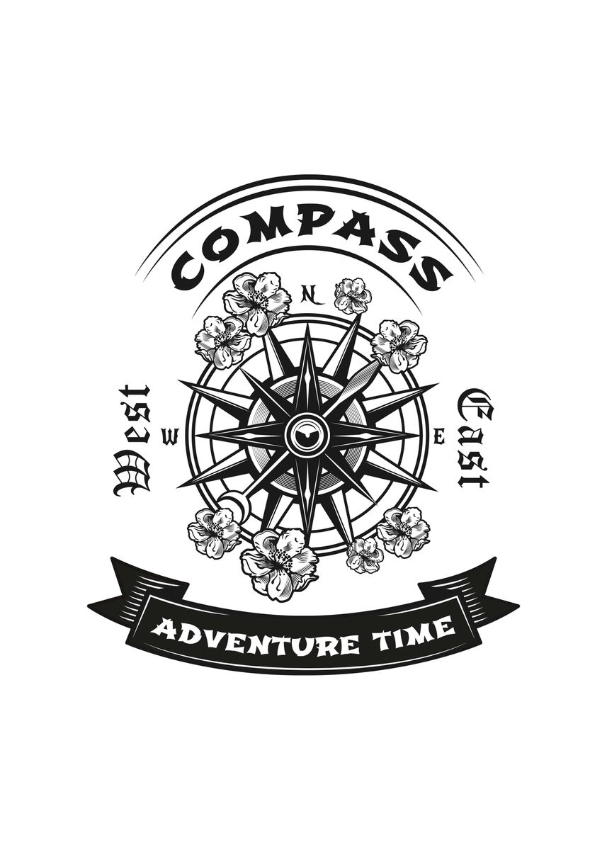 'Compass' Poster, picture, metal print, paint by fay list.art | Displate