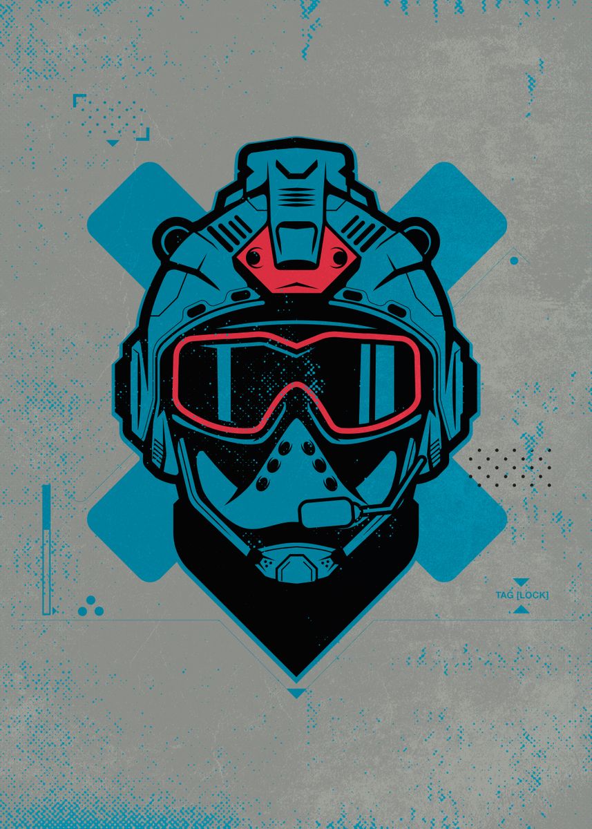 'Tag Lock blue' Poster, picture, metal print, paint by Call of Duty ...