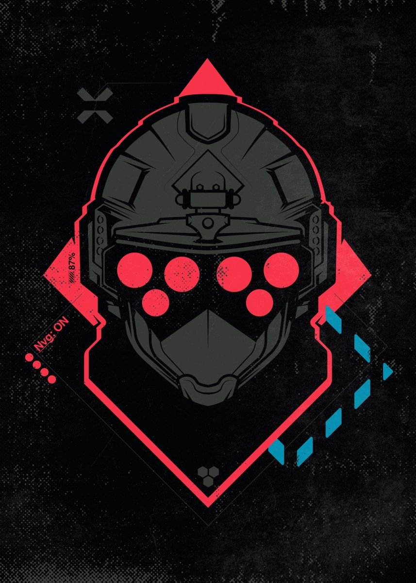 'NVG On red' Poster, picture, metal print, paint by Call of Duty | Displate