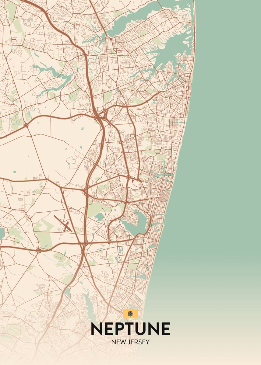 'Neptune NJ' Poster, picture, metal print, paint by IMR Designs | Displate