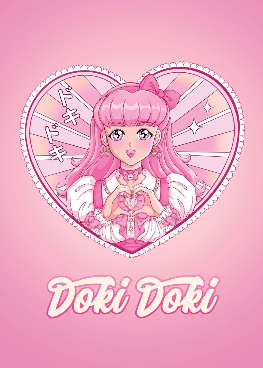 'Doki Doki' Poster, picture, metal print, paint by Mayku Arts | Displate