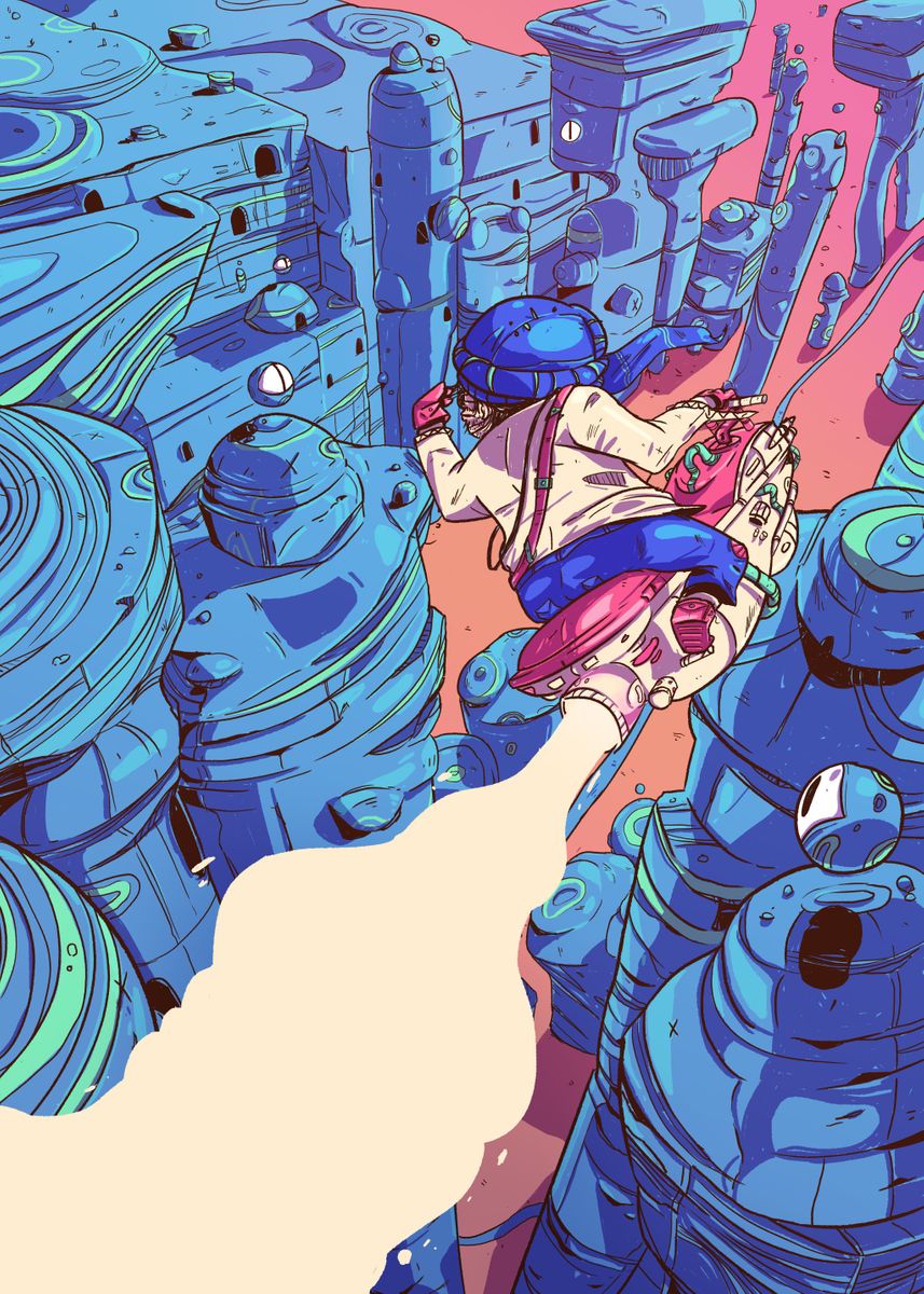 'Canyon Explorer' Poster, picture, metal print, paint by Nayled | Displate