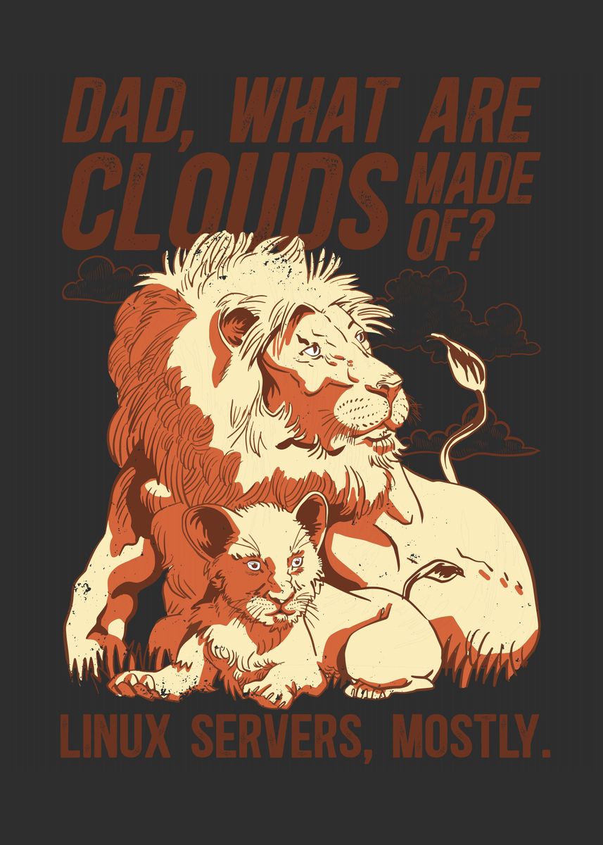 'Linux Cloud Computing Dad' Poster, picture, metal print, paint by bobbyMC | Displate