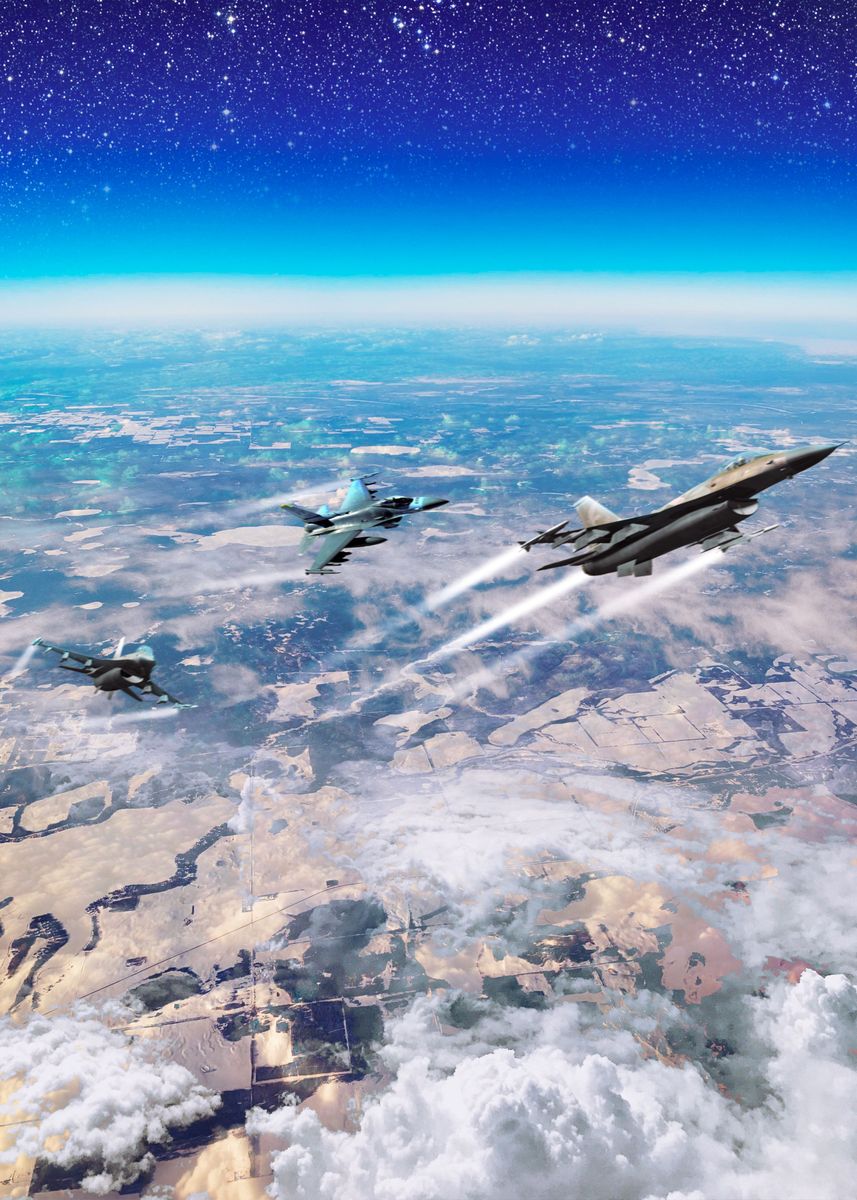 'Sky High Flight' Poster by Shaheen Khan | Displate